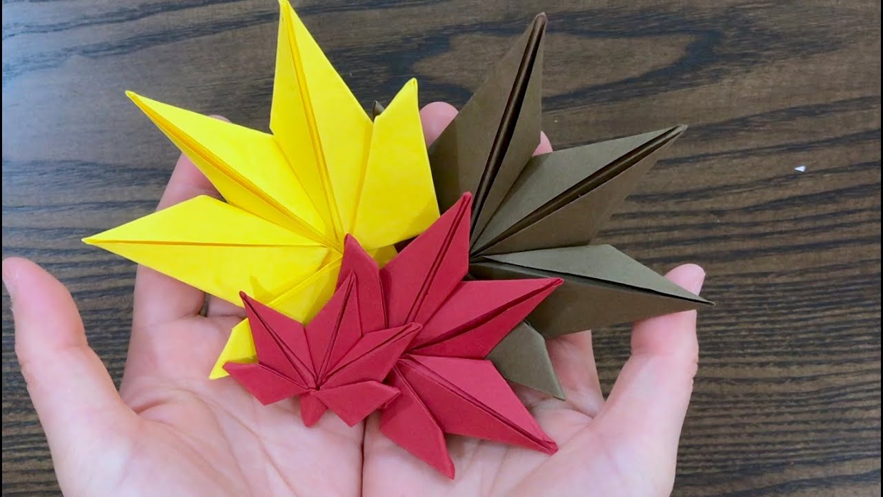 EASY ORIGAMI| How To Fold A Beautiful Canadian Maple Leaf - YouTube
