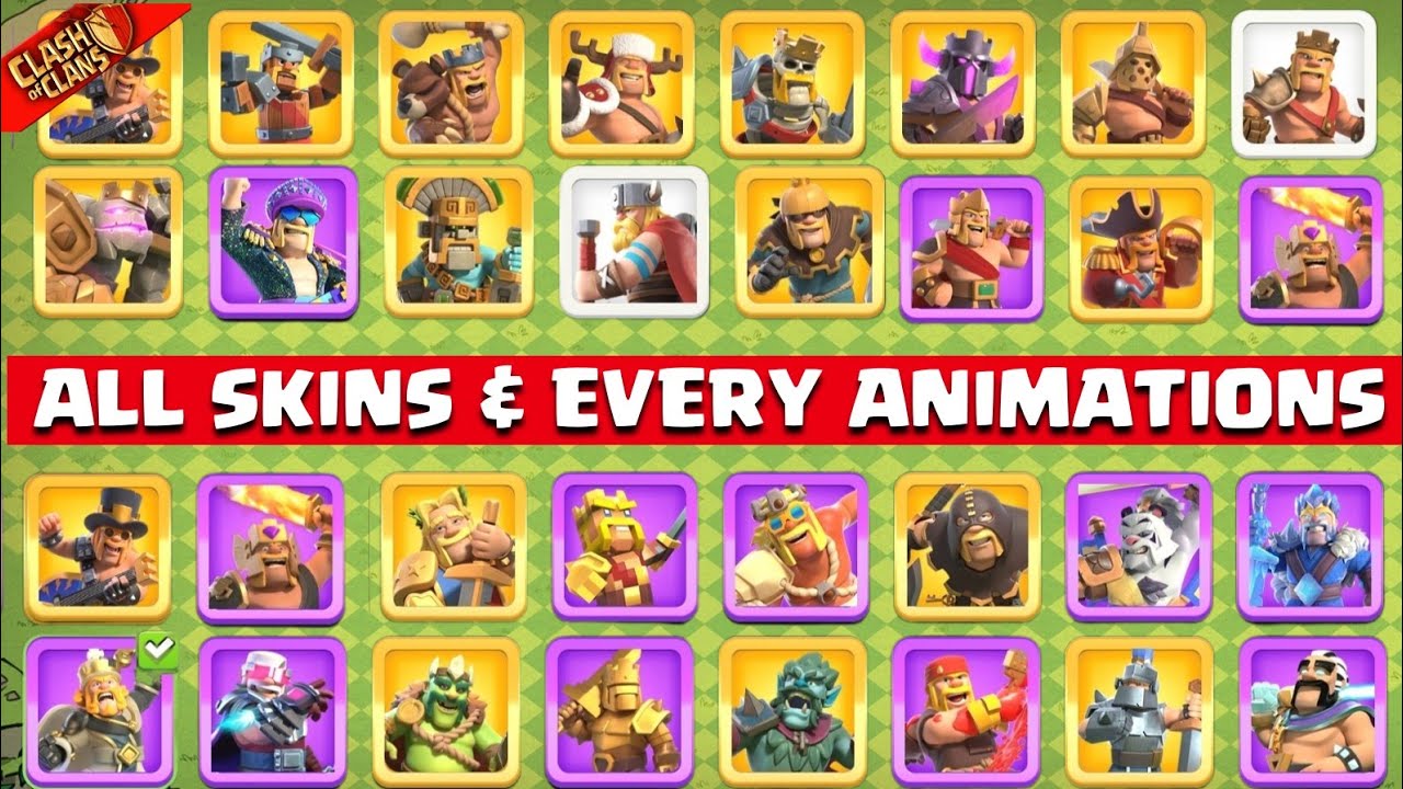 *New UI* Barbarian King All Skins Review | Clashflict | Clash of Clans ...