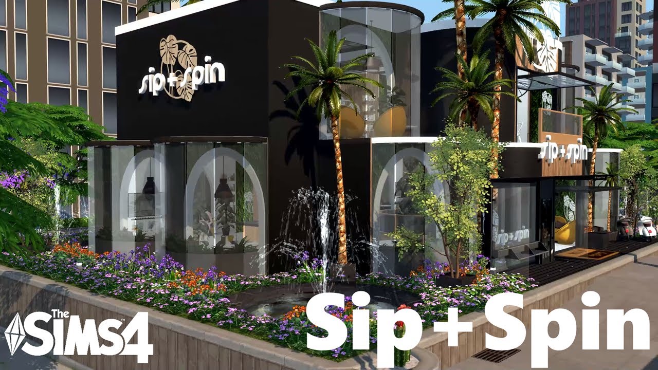 Sims 4 | LOVESTRUCK ️‍🔥 Sip & Spin Cafe - Luxury build Tour #sims4 # ...
