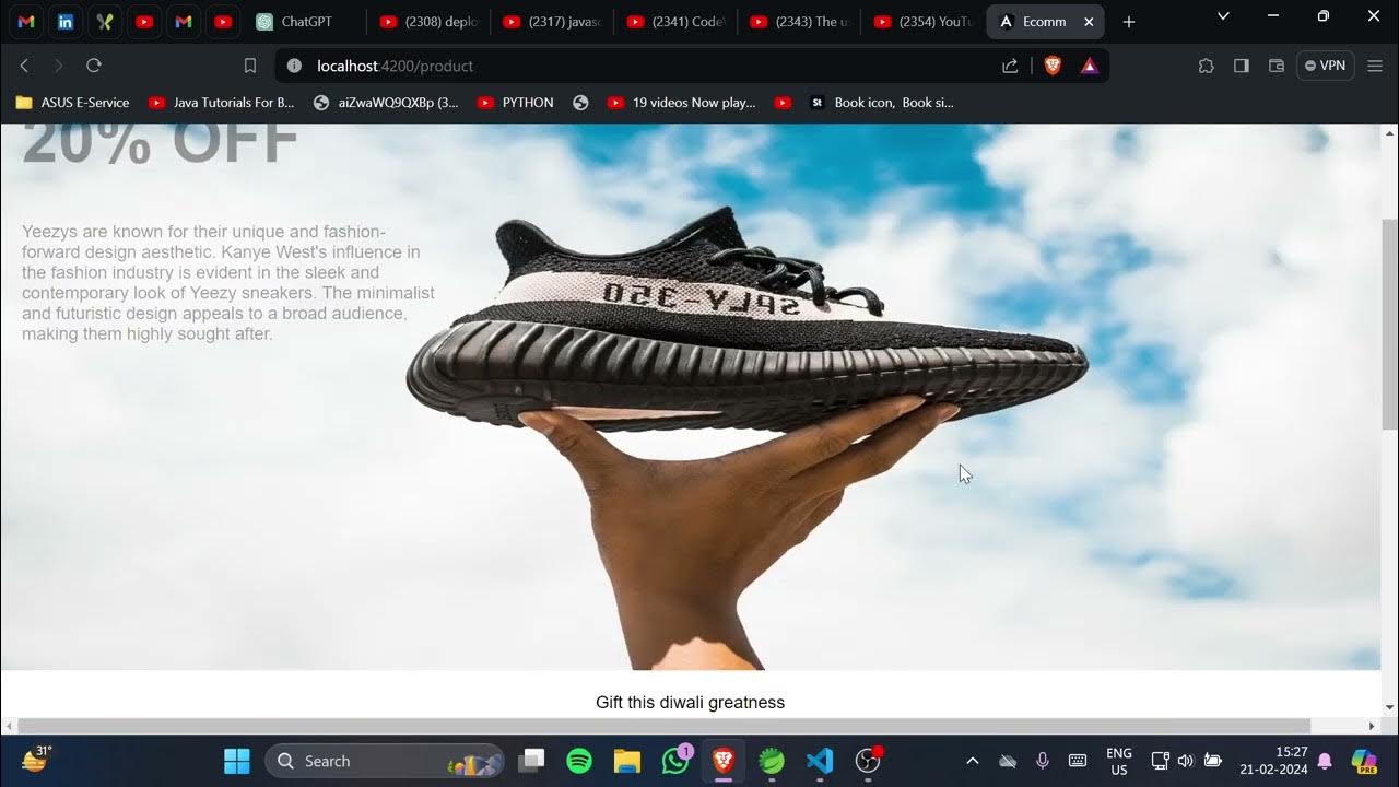 Ecommerce resposive adidas website using angular and spring -boot mysql html css - YouTube