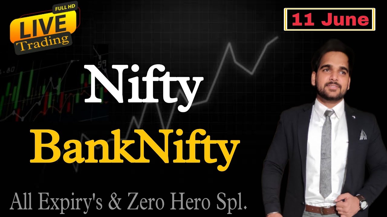11 June Live Trading Nifty & Bank Nifty options trading || Live trading ...