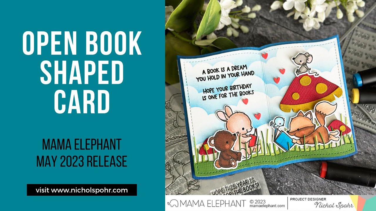 Open Book Shaped Card (Mama Elephant May 2023 Release) - YouTube