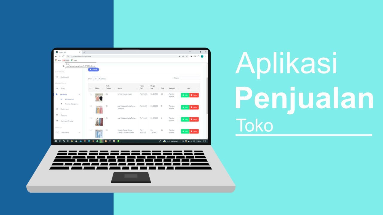 Aplikasi Penjualan Berbasis Web Mengunakan Laravel Youtube