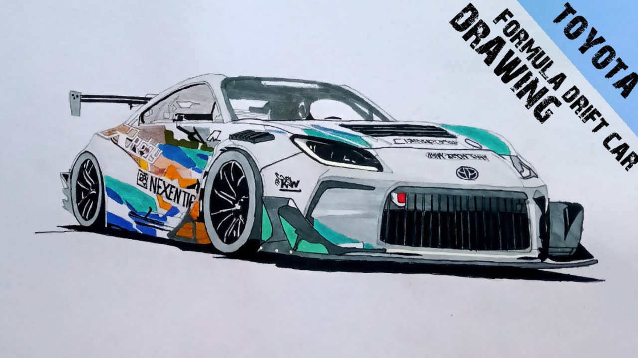 "DRAWING TOYOTA CAR)-toyota car easy drawing )(how to draw | time lapse ...