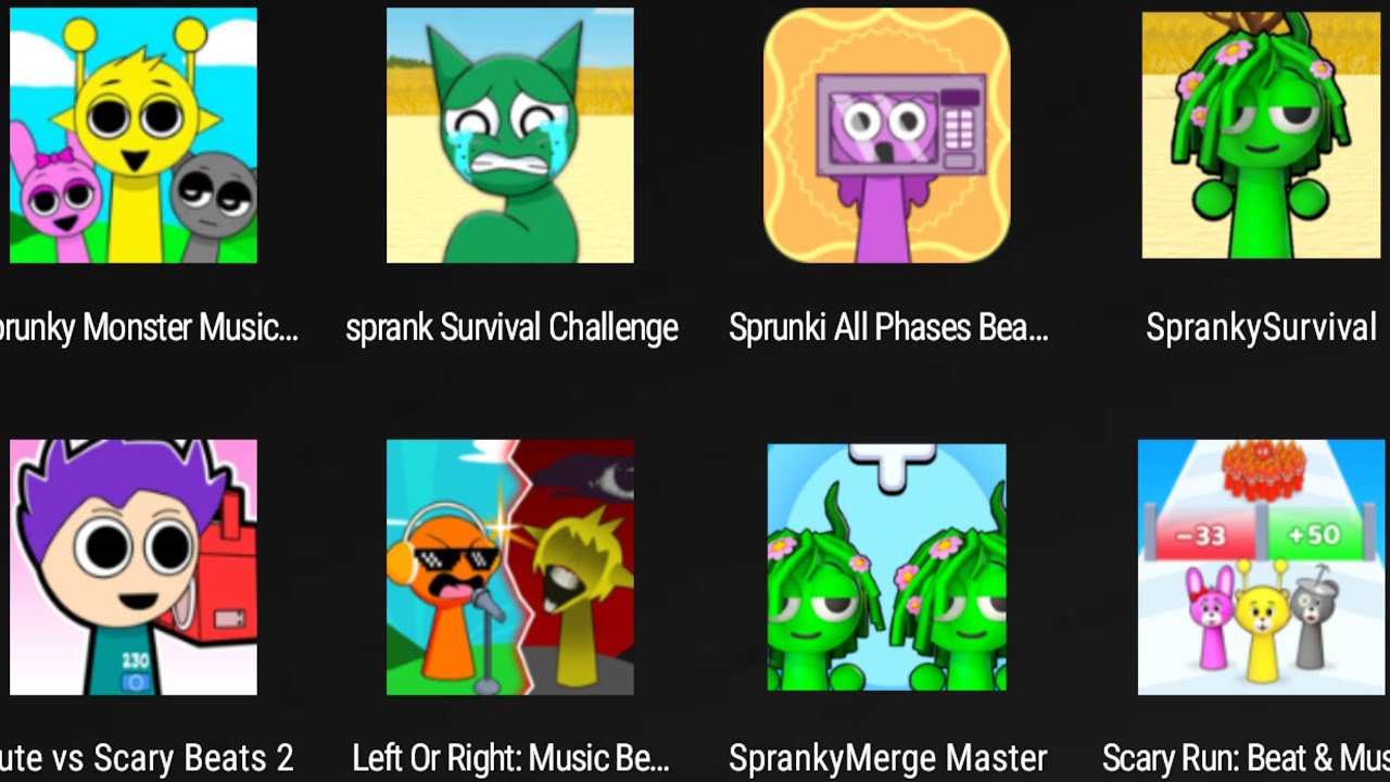 Cute vs Scary Beat 2,Sprunky Monster,Sprank Survival Challenge,Sprunki ...