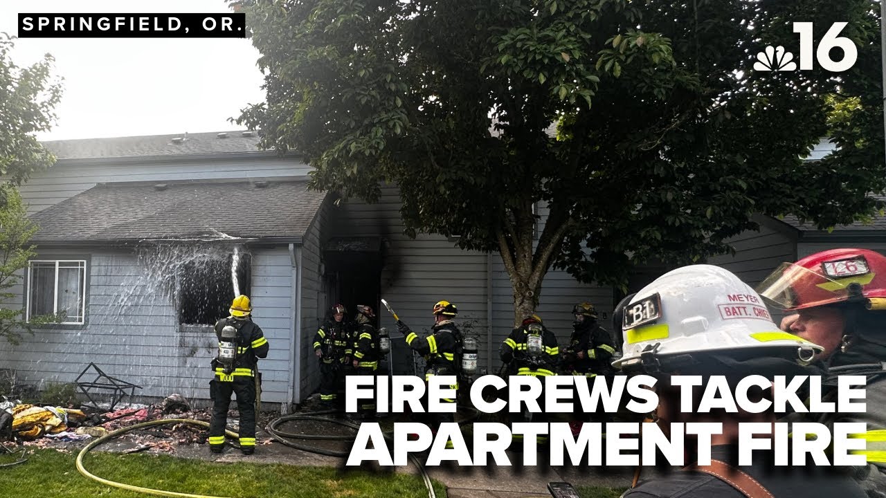 Firefighters extinguish heavily involved apartment fire - YouTube