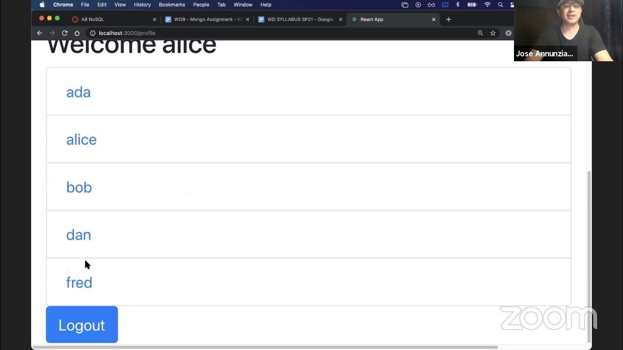 Project, User Management - CS5610 02 SP21 W14.1 - YouTube