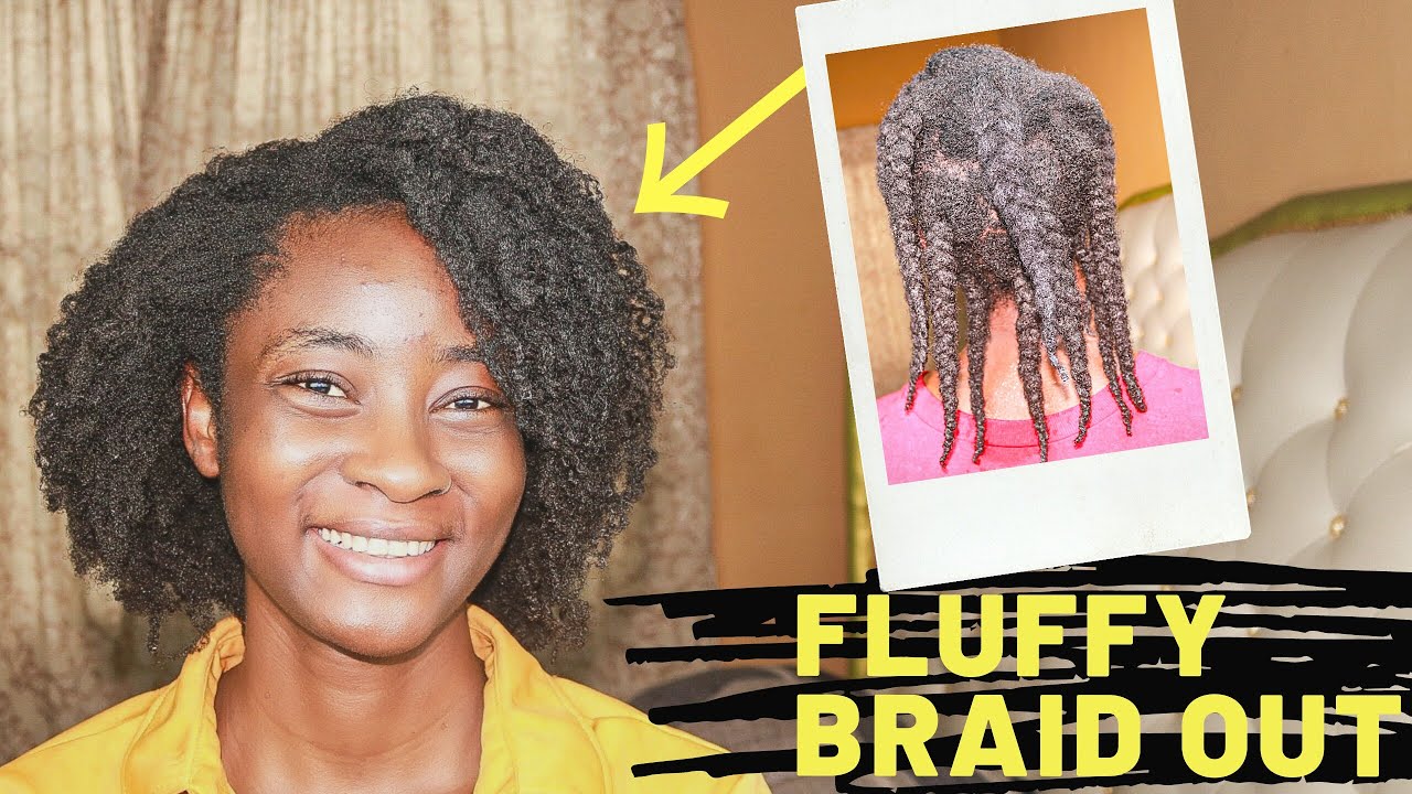 FLUFFY BRAID OUT ON MY 4C NATURAL HAIR // ONLY 11 BRAIDS - YouTube