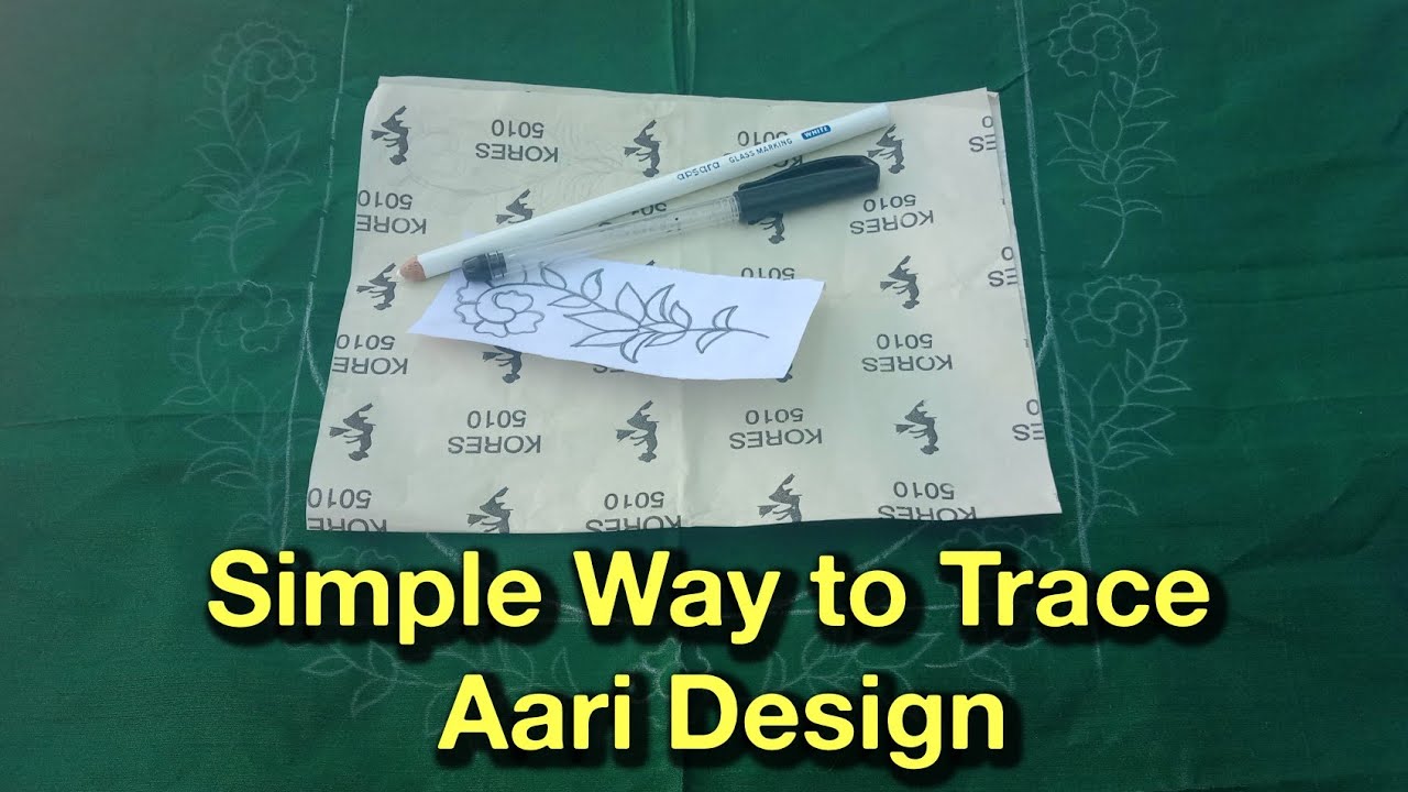 Easy tracing method in aari//how to trace aari design in simple way ...