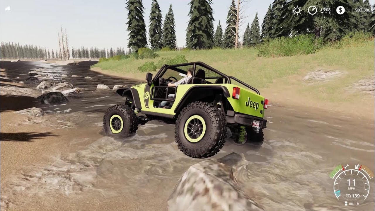 Jeep Trailcat River Rock Crawling Farming Simulator 19 - YouTube