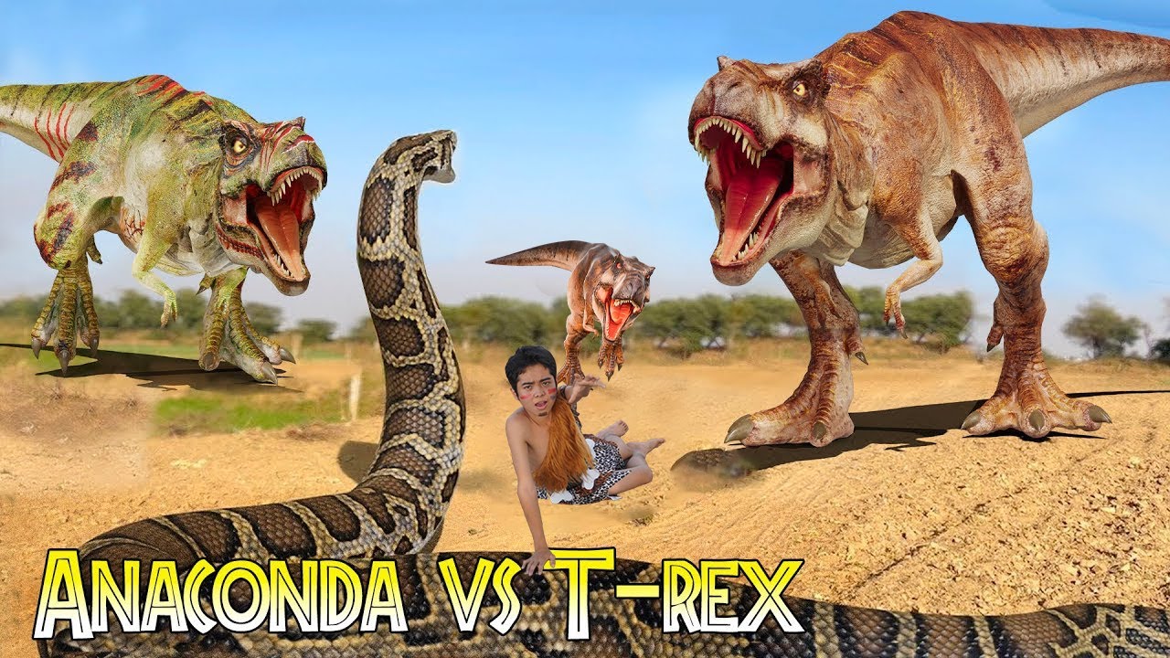 THE GREAT WAR OF INDORAPTOR AND GIANT SNAKE | T-REX CHASE 2024 ...