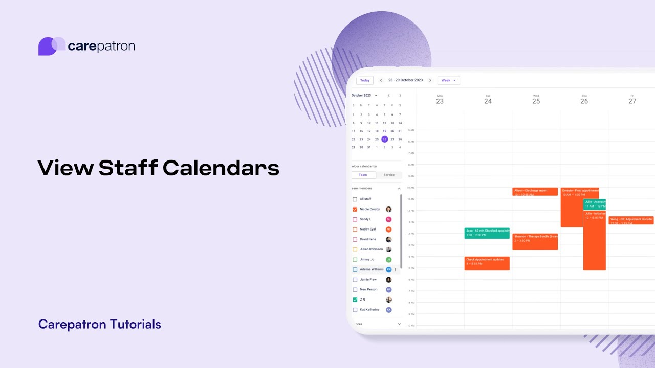 Carepatron Tutorials: View Staff Calendars - YouTube