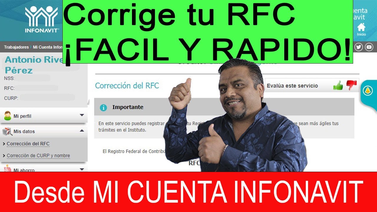 🤗Como CORREGIR MI RFC desde MI CUENTA INFONAVIT - 2023👈 - YouTube