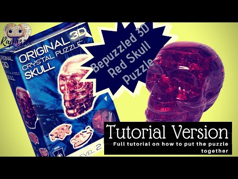 Bepuzzled 3D Crystal Puzzle- Red Skull- Tutorial Version