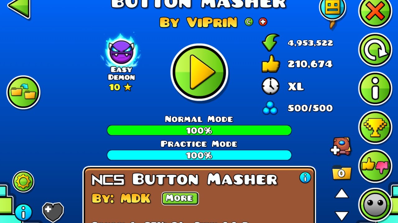 BUTTON MASHER 100% | Geometry dash - YouTube