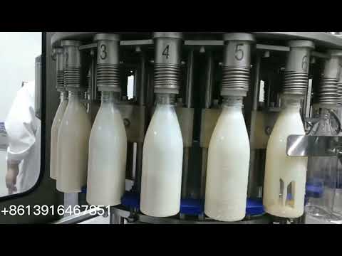Automatic flavored milk bottle washing filling capping 3 in 1 machine ...