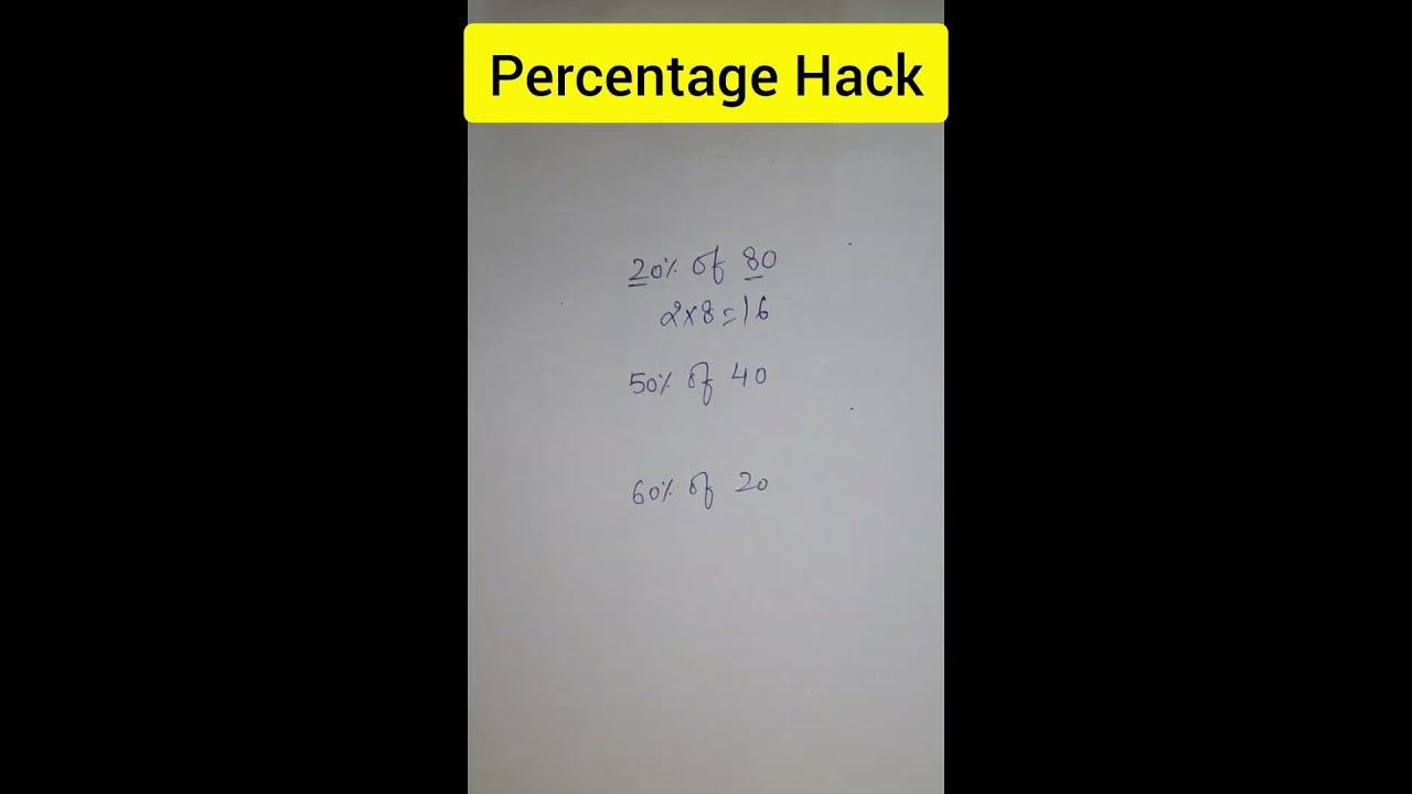 Percentage Hack How To Get Percentage Of A Number percentage maths percentage-hack-how-to-get-percentage-of-a-number-percentage-maths