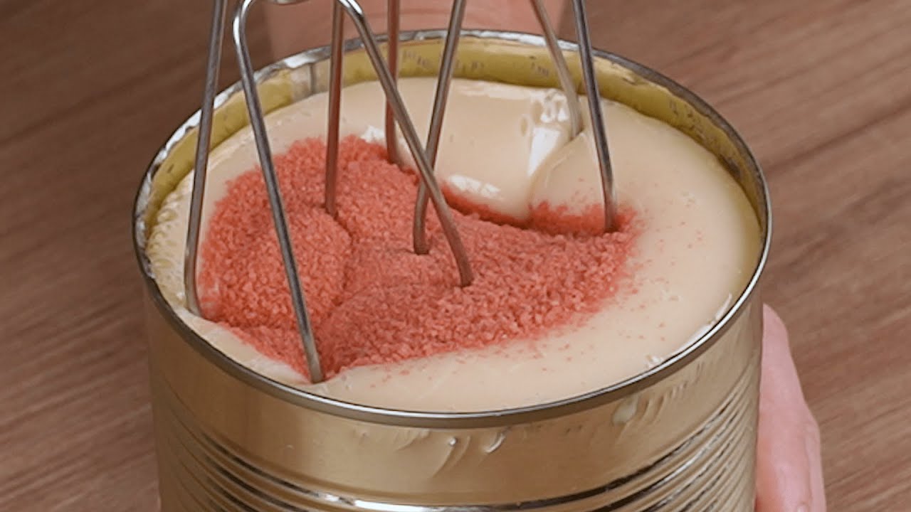 Misture gelatina de morango com leite condensado e você ficará surpreso ...