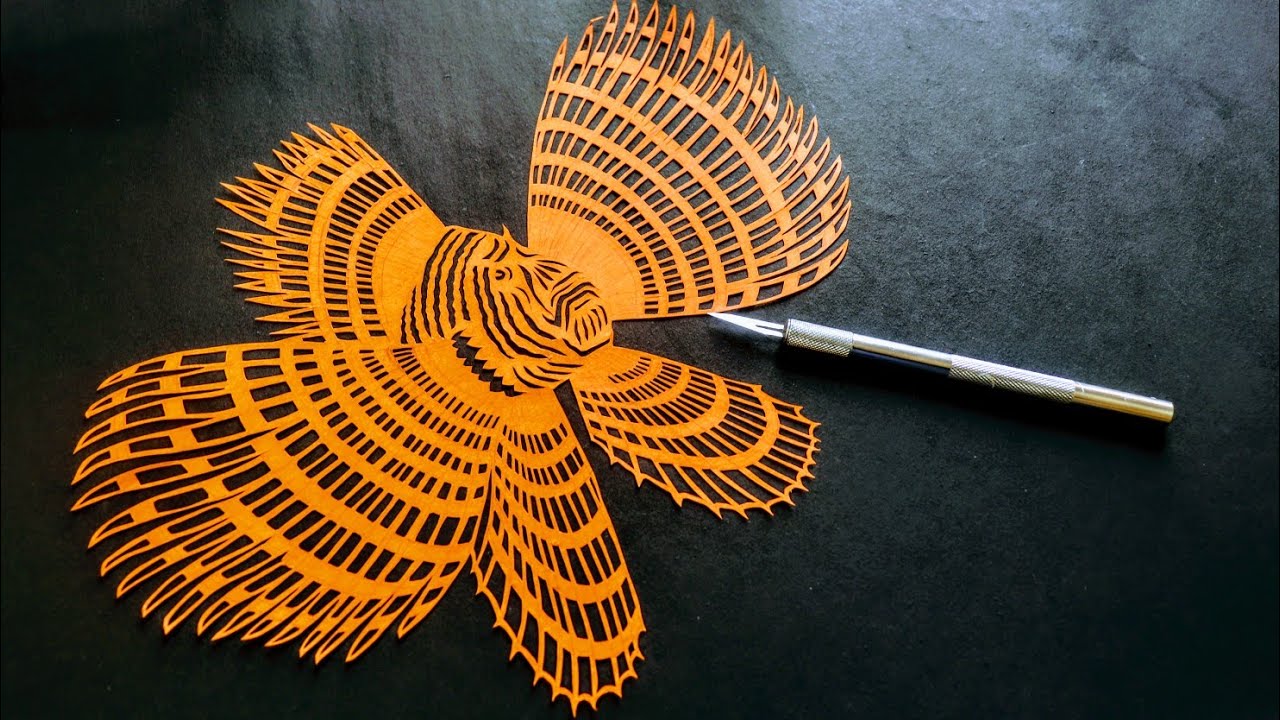 BIG FISH | paper cutting art | paper art | rainbow art - YouTube