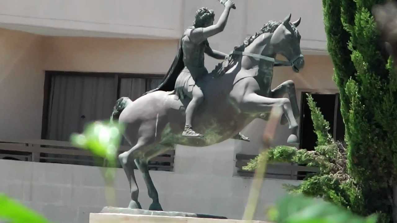 Alexander The Great Hotel Statue Along Posidonos Avenue. Paphos. Pafos ...