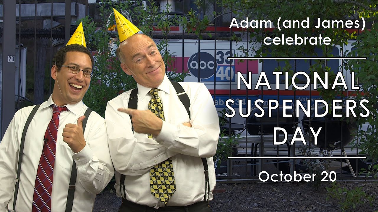 Adam and James Spann celebrate: National Suspenders Day - YouTube