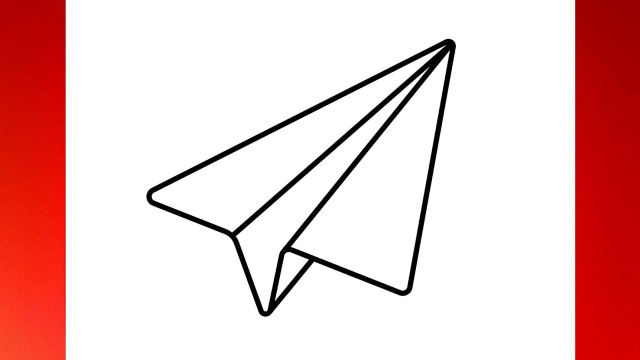 How to draw a Paper Airoplane easily step by step for beginners - YouTube