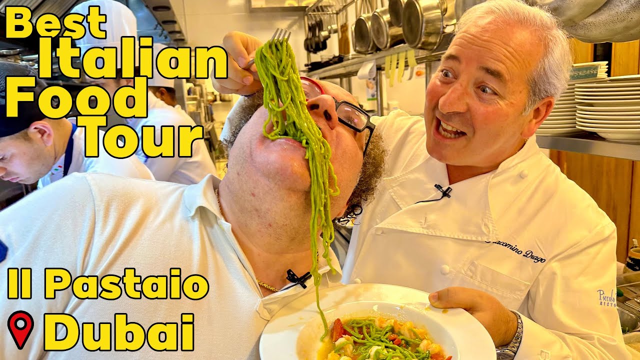 The best Italian food tour at Il Pastaio restaurant in Dubai - YouTube