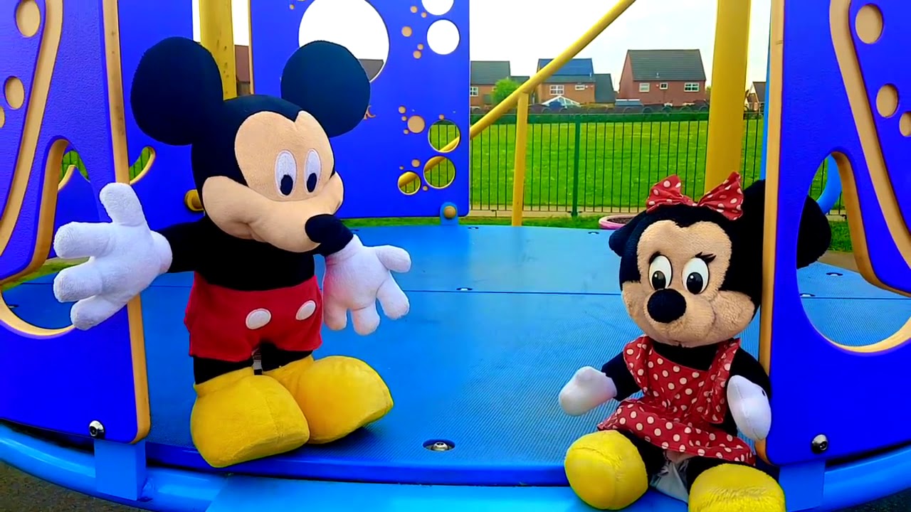 Mickey Mouse Ride on Stroller at the Playground - YouTube
