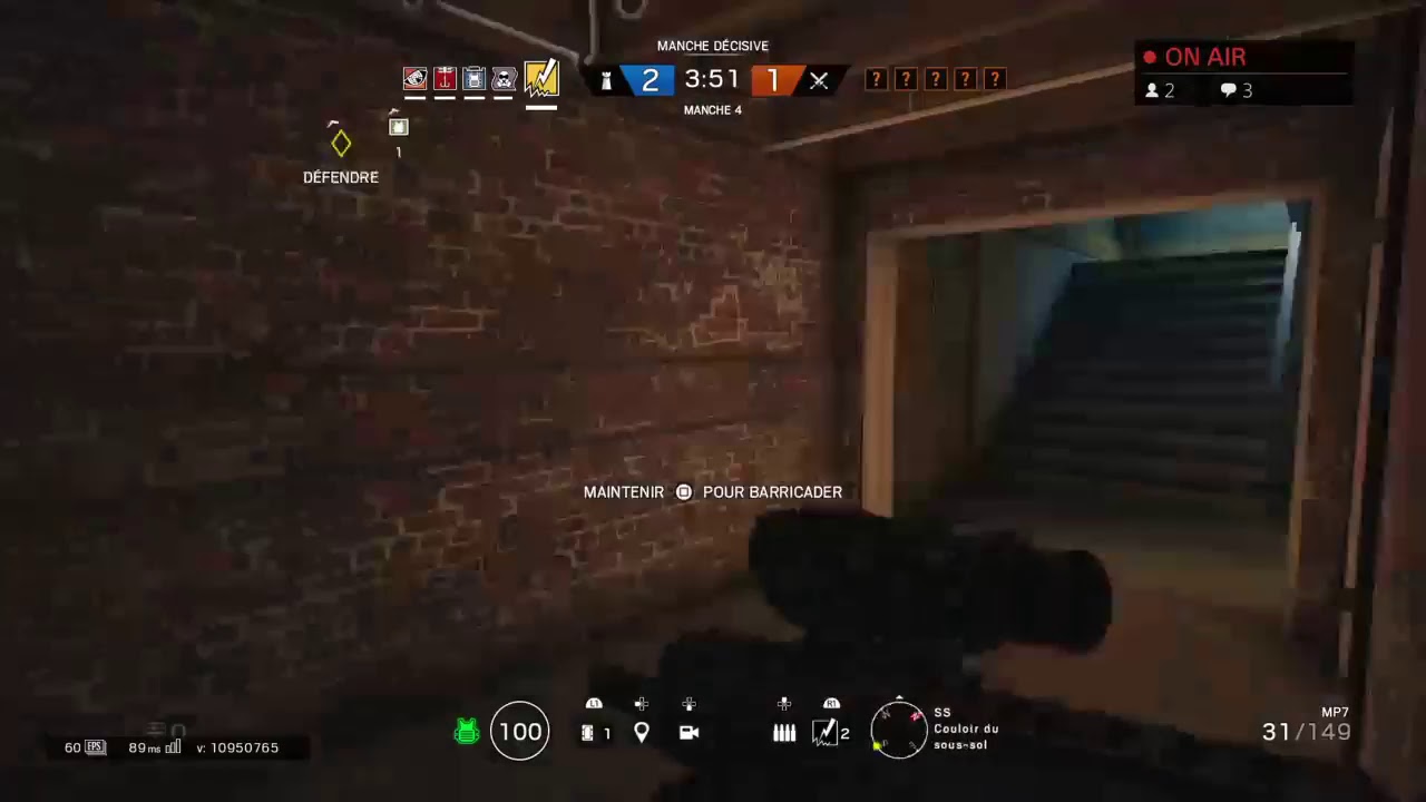 Rainbow six siege live fr 1v1 D50 - YouTube