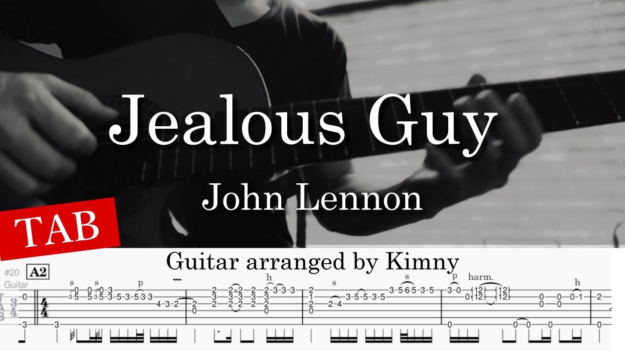 [ TAB ] Jealous Guy - John Lennon | Fingerstyle Guitar Cover | FREE PDF ...
