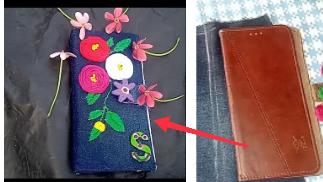 Make a beautiful embroidery diary using phone cover ...