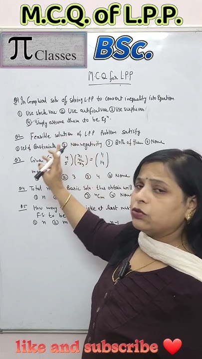 linear programming problems |BSc | sdsuv university |HNB university | mcq of lpp - YouTube