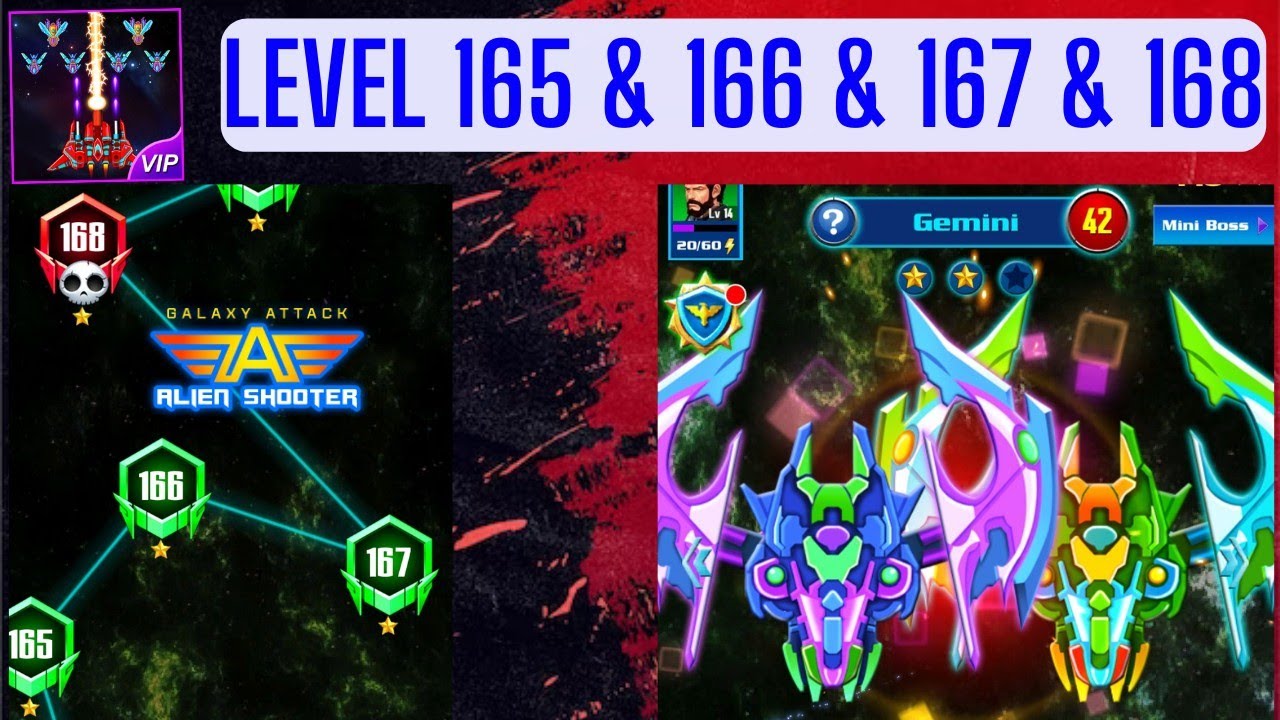 Alien Shooter Level 165 166 167 168 | Galaxy Attack Premium | Boss 42 Gemini By Zambario Gamers ...
