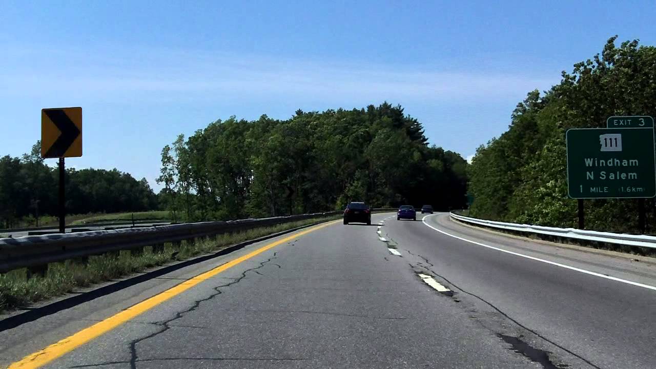 Alan Shepard Highway (Interstate 93 Exits 1 to 4) northbound - YouTube