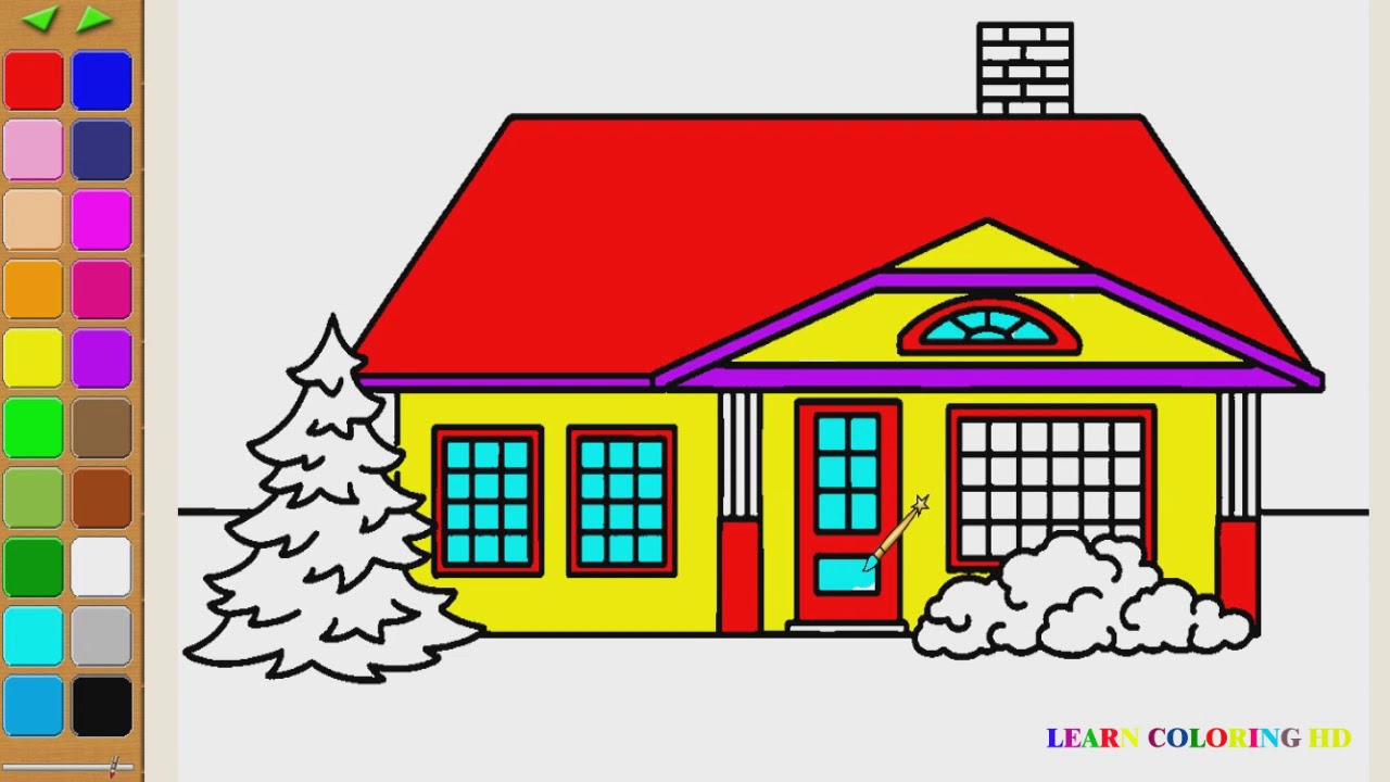 How to draw big house easy step by step - YouTube