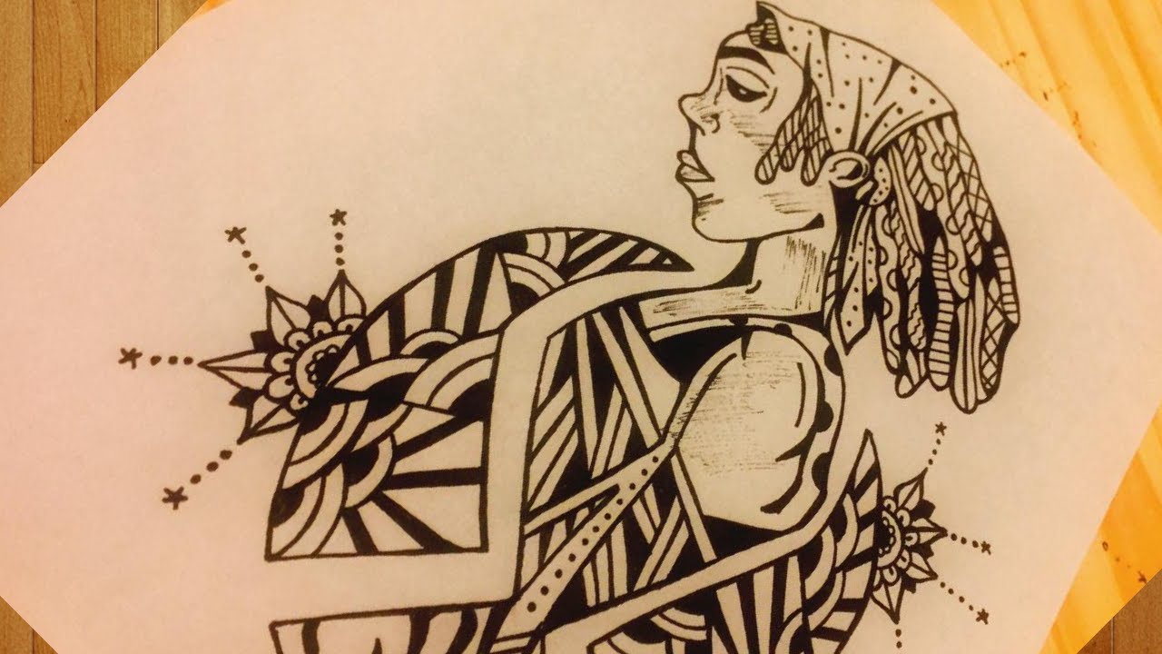 How To Draw A Girl With Dreads|Easy||Blended Patterns||Pleasing| - YouTube