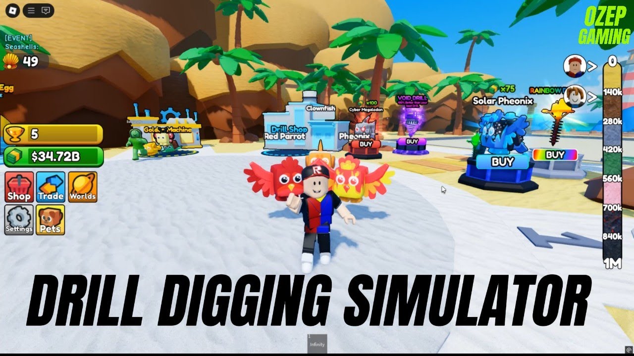 ROBLOX: Drill digging simulator - No Commentary - YouTube