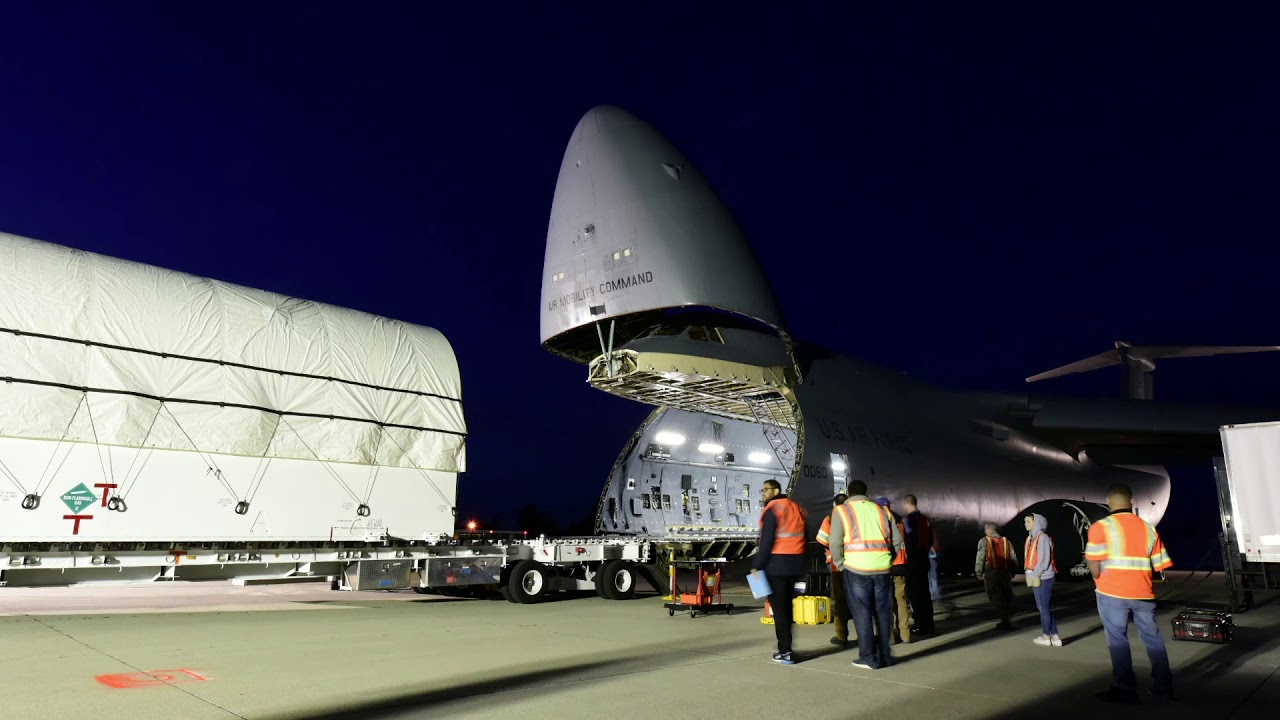AEHF-5 satellite load onto C-5C Super Galaxy timelapse - YouTube