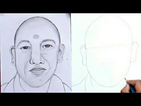 how to draw Yogi Adityanath with pencil - YouTube