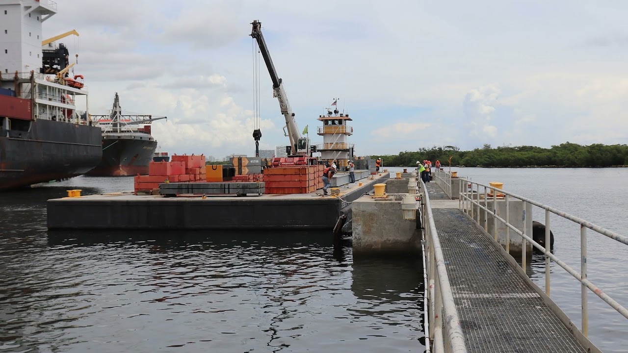 Port everglades bridge installation 2020 - YouTube