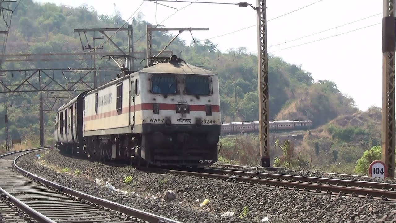 WAP-7 Hauled 12263 PUNE - NZM AC Duronto Express Descending The Bhor ...