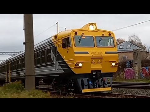 Diesel train with new brand DR1A-210 on its way to Zemitana station ...