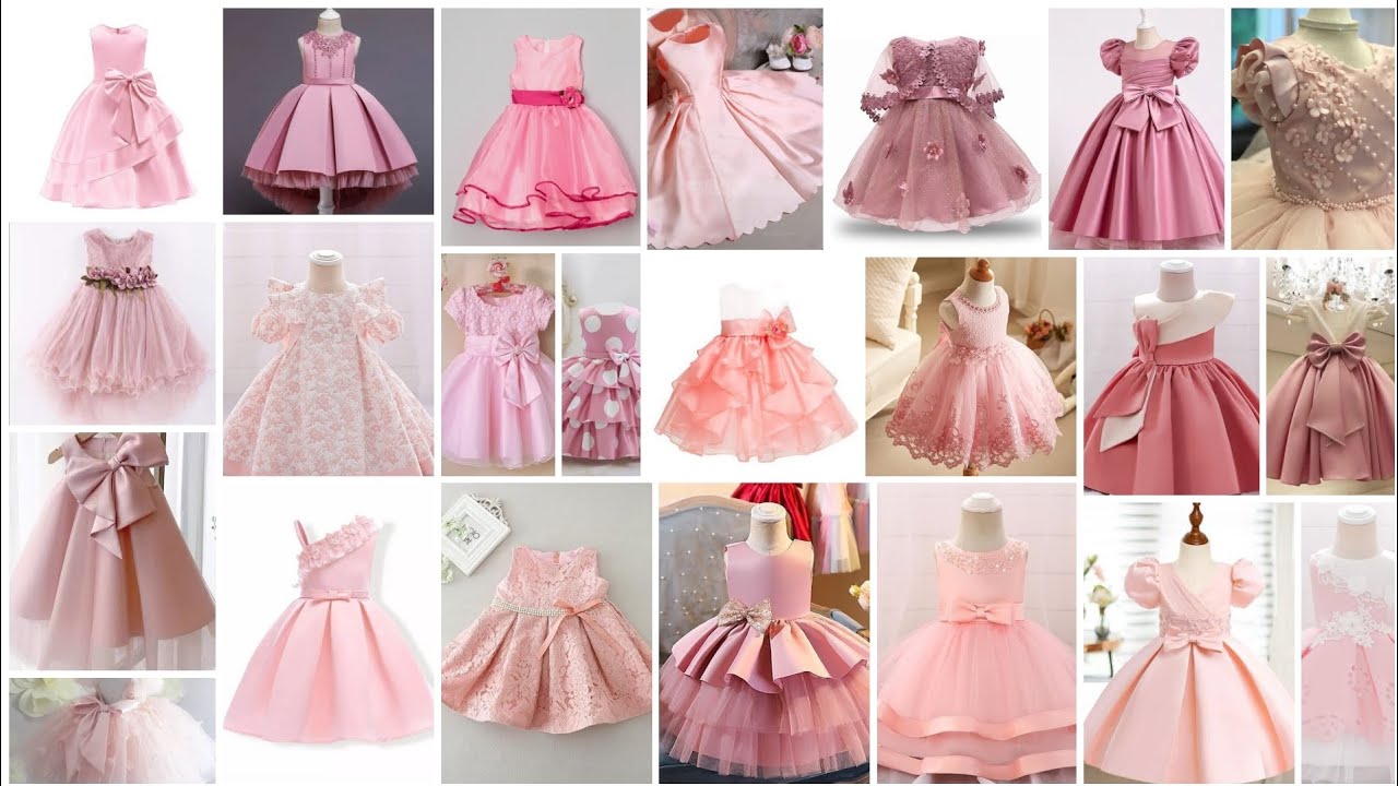 Baby pink fancy frocks designs ideas 2025 |Beautiful ruffle hem frocks ...
