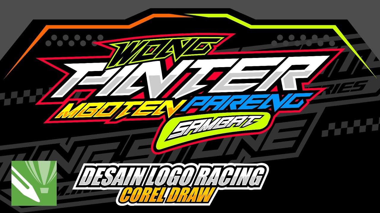 12 Menit Cara Desain Kaos Balap || Tutorial Desain Logo Racing Corel ...