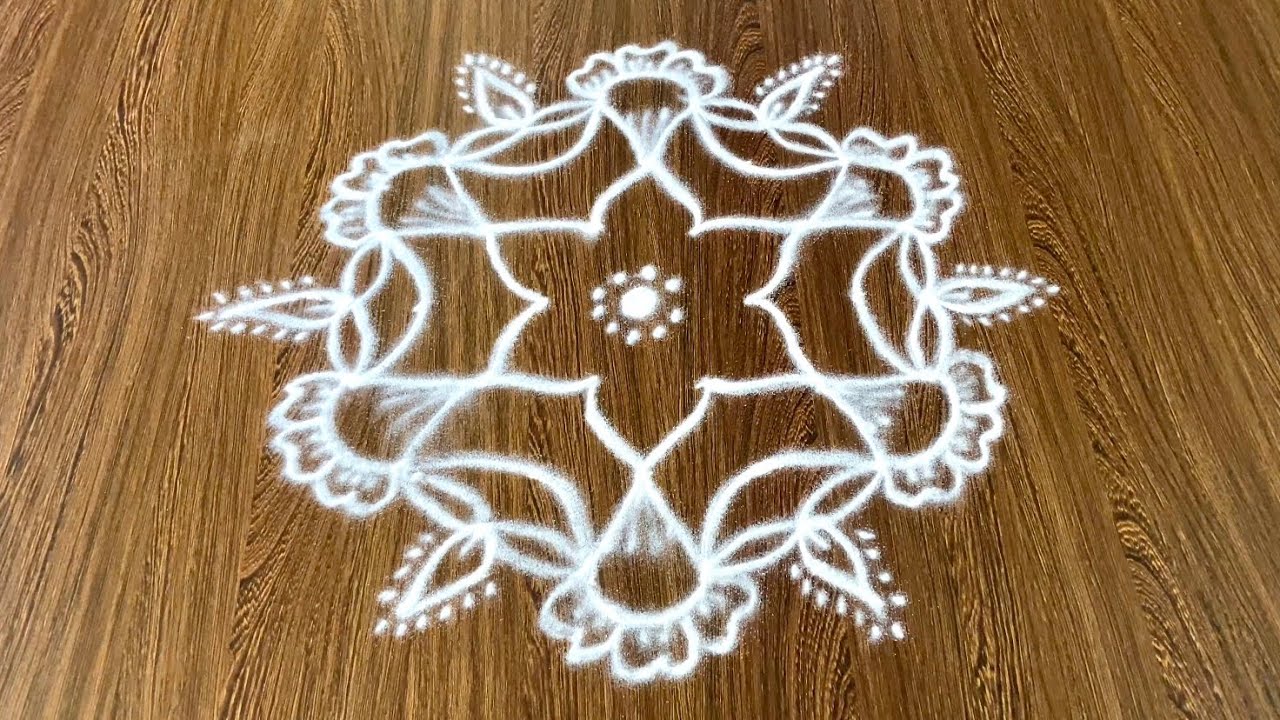 Simple Deepa Rangoli Design with 7x4 Dots for Beginners | Easy Daily ...