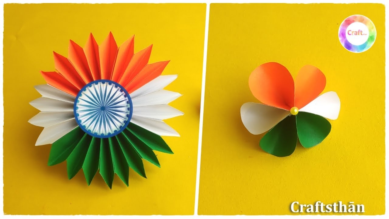 TriColor Paper Flower for Republic Day Celebration || Republic Day ...