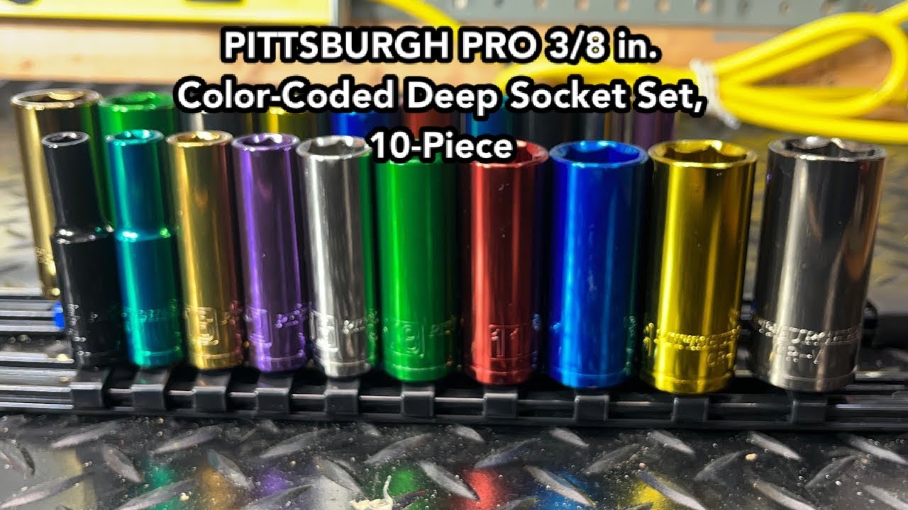 PITTSBURGH PRO 3/8 in. Color-Coded Deep Socket Set, 10-Piece - Review ...
