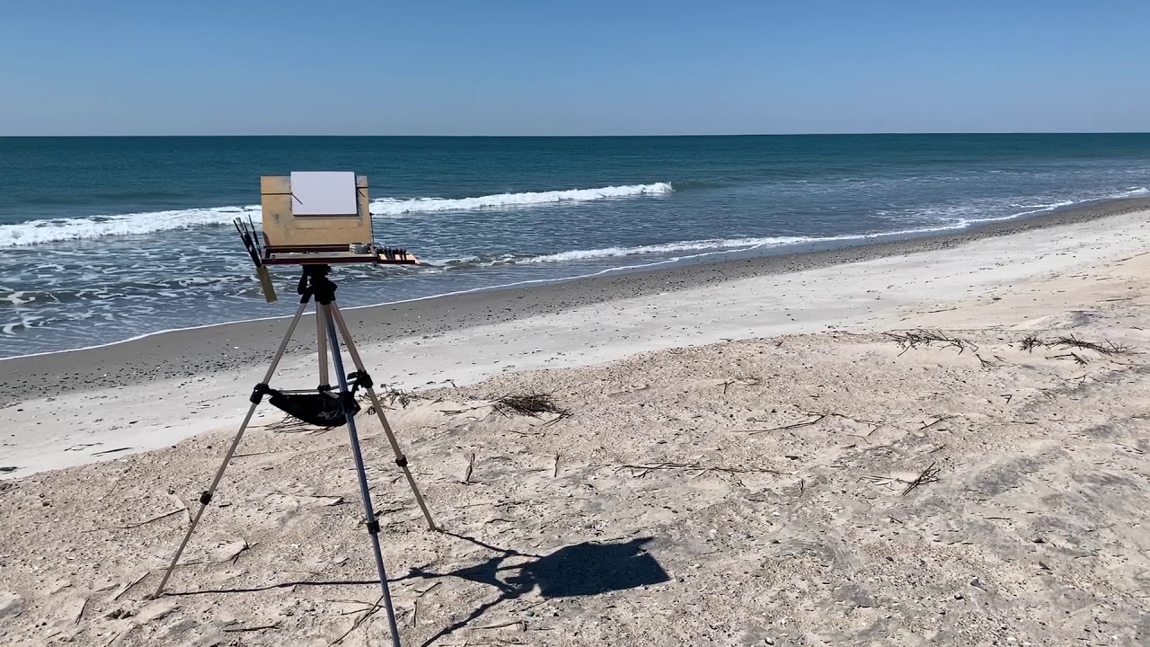 Jack Saylor's painting setup on the beach - YouTube