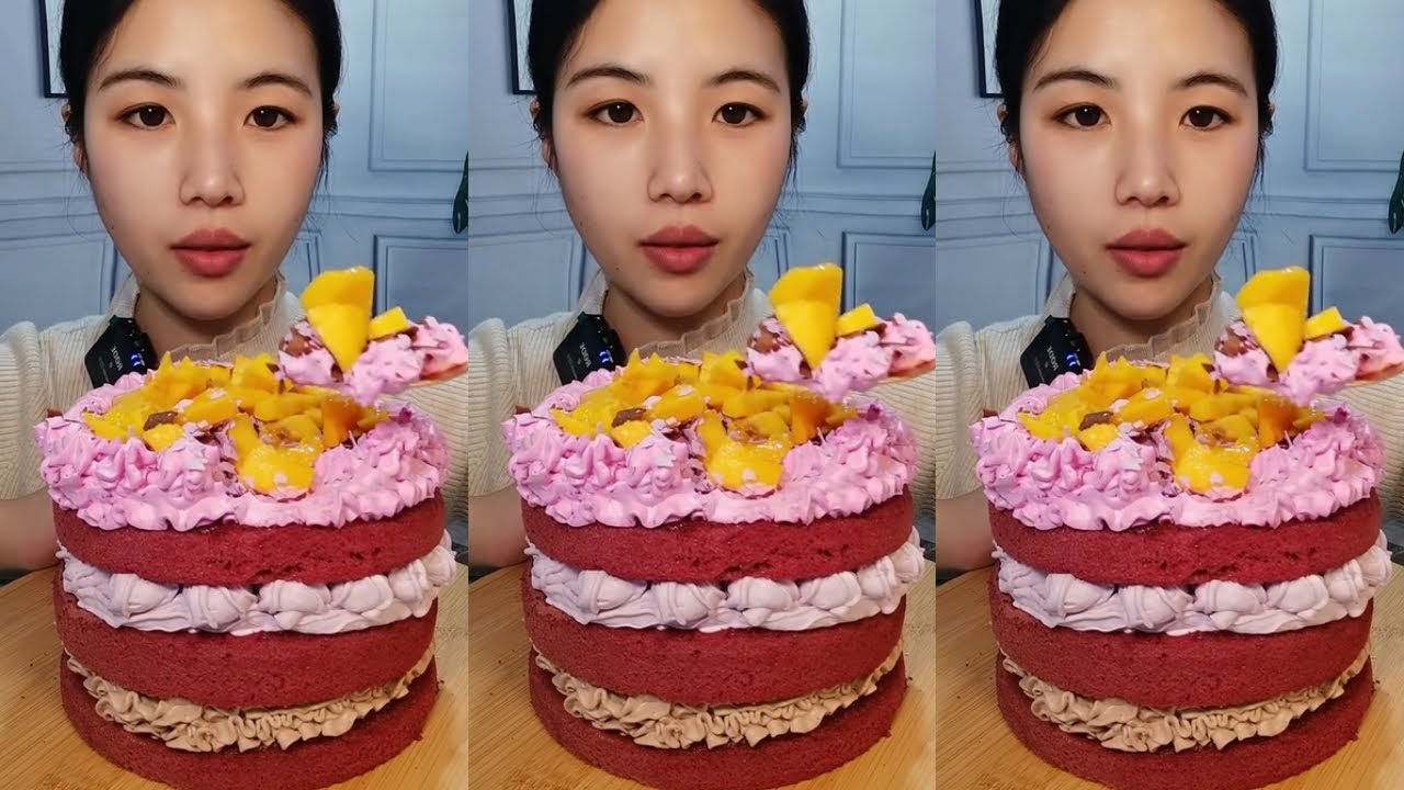 Eating Cream Cake ASMR🍰 【咀嚼音/大食い/Mukbang/Eating Sounds】 - YouTube