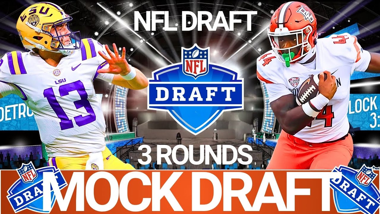 3 ROUND NFL MOCK DRAFT!!! - ONLY 1 QB IN THE 1ST ROUND? 🏈 - YouTube